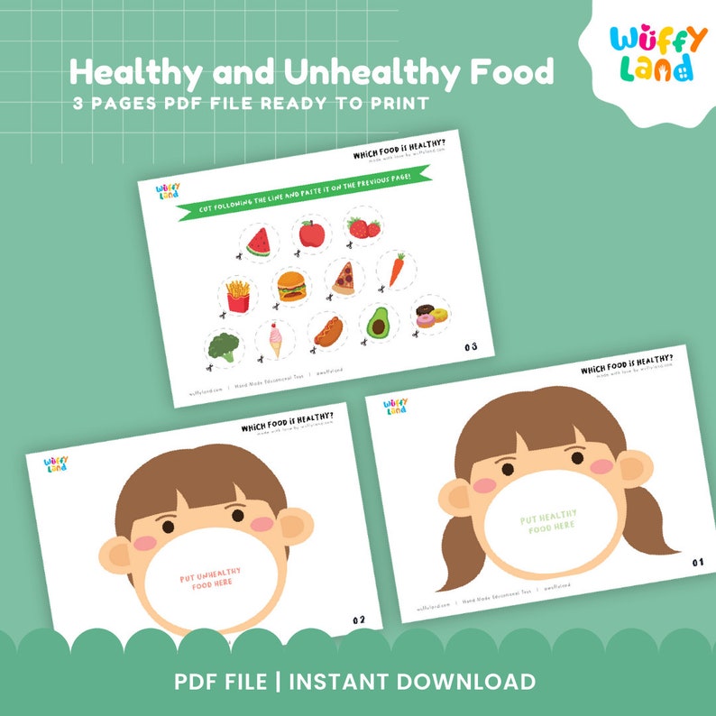 Healthy and Unhealthy Food Sorting Game for Kids | Preschool & Toddler ...