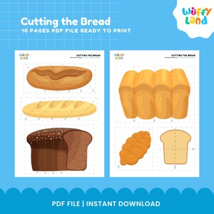 Cutting the Bread Activity | Bread Cutting Practice Worksheets Scissor ...