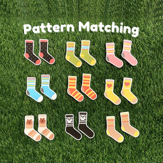 Pattern Matching Socks Montessori Activity Memory Games - Etsy Israel
