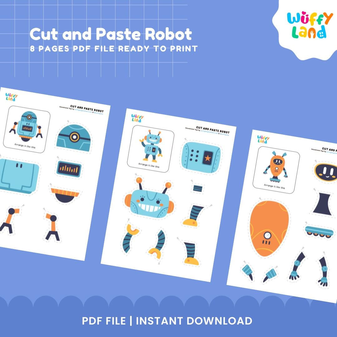 Build a Robot Cut and Paste Craft - Printable Robot Activity for Kids ...