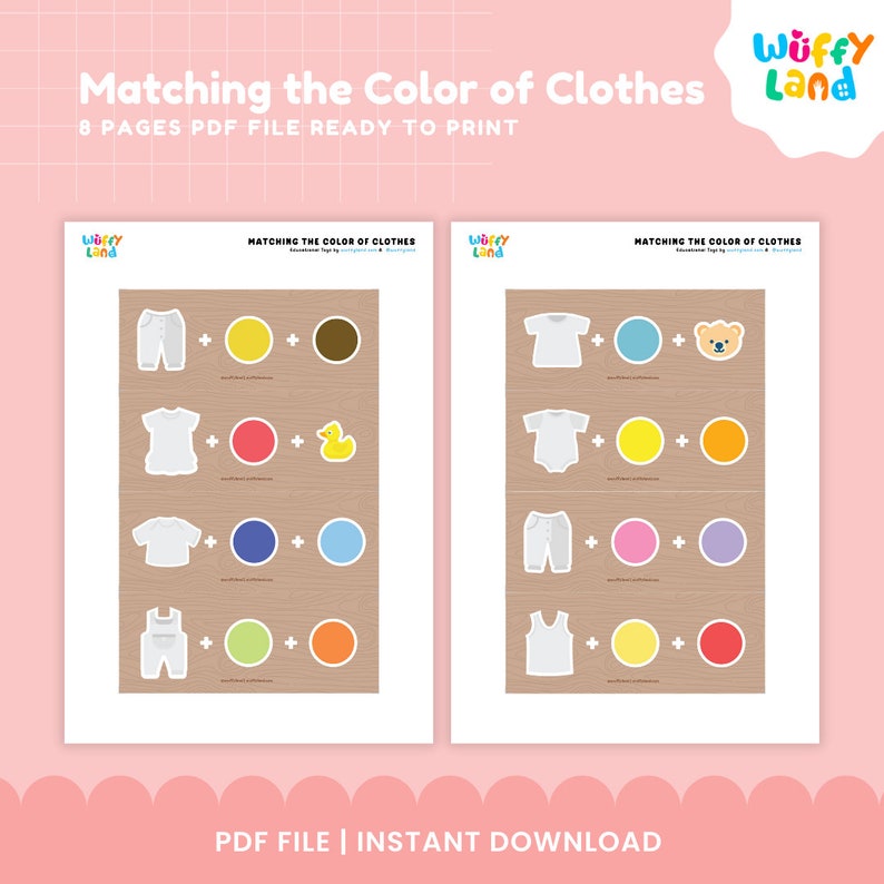 Matching the Color of Clothes, Color Matching, Clothes Vocabulary, Color Matching Activity ...