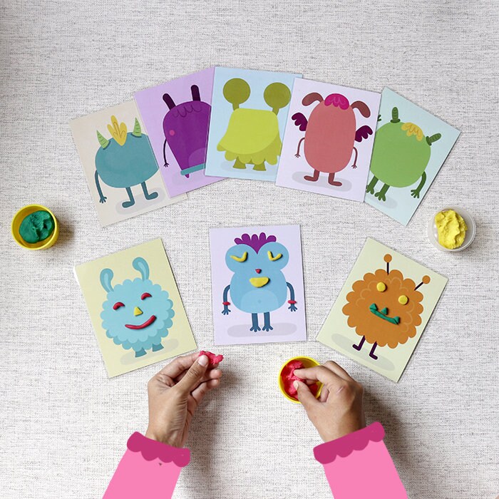 Monster Playdough Mat Printable, Play Dough Activity Mats, Sensory for ...