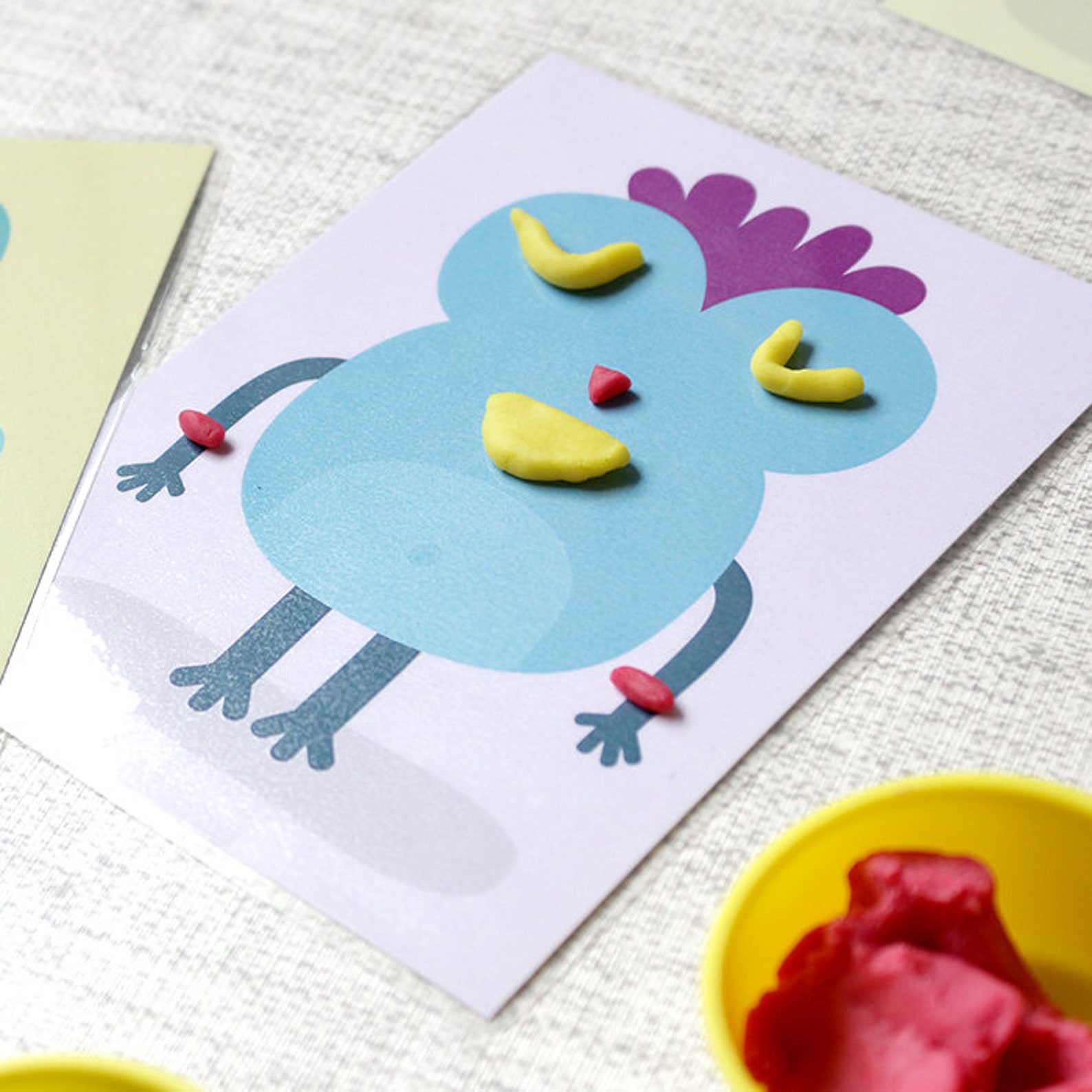 Monster Playdough Mat Printable Play Dough Activity Mats - Etsy