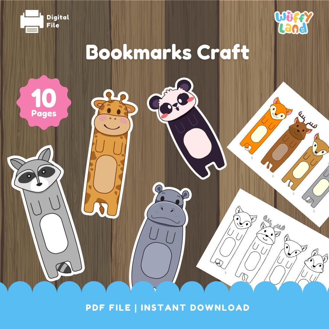 Animal Bookmarks Craft - Fun DIY Coloring & Printable Bookmarks for ...