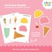 Cut and Glue Game Ice Cream Theme. Learning Pack for Kids. Printable ...