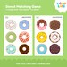 Donut Matching Game, Donut Matching Cards, Printable Match Halves ...