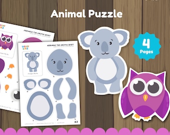 Printable Cut and Paste Animals Worksheets for Kids, Preschool ...
