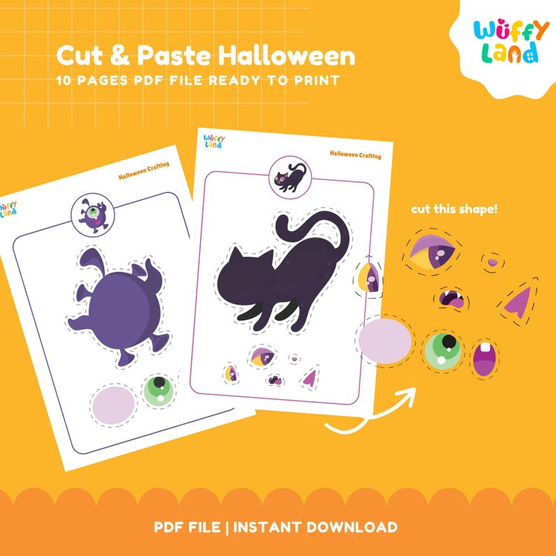 Printable Halloween Cut and Paste Worksheets for Kids | Creative ...