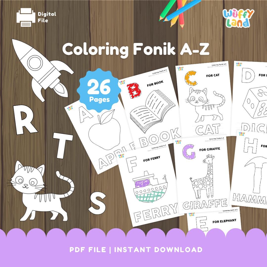 Coloring Phonics A-Z | 26 Pages | Fun Alphabet Learning Activity ...
