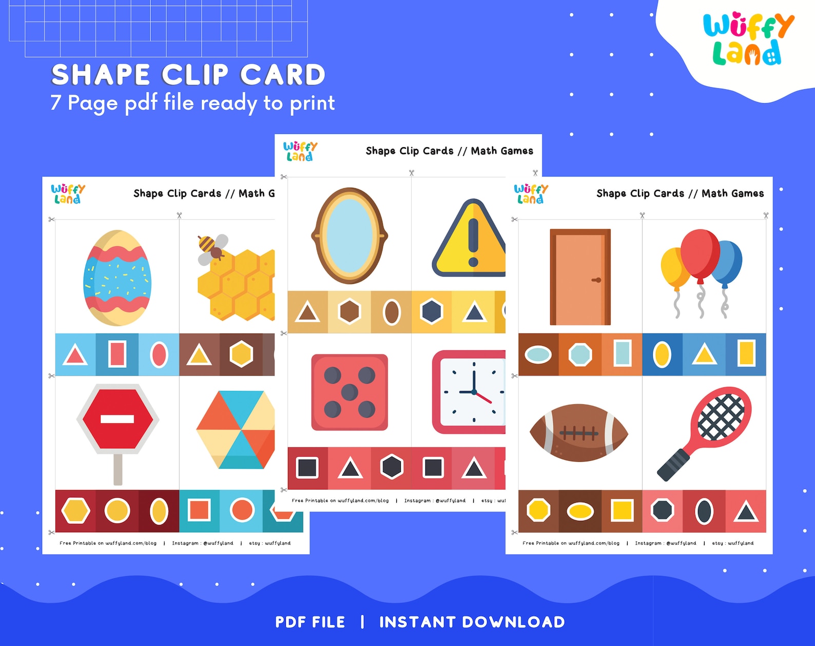 Shape Flashcard Matching Games Educational Material - Etsy