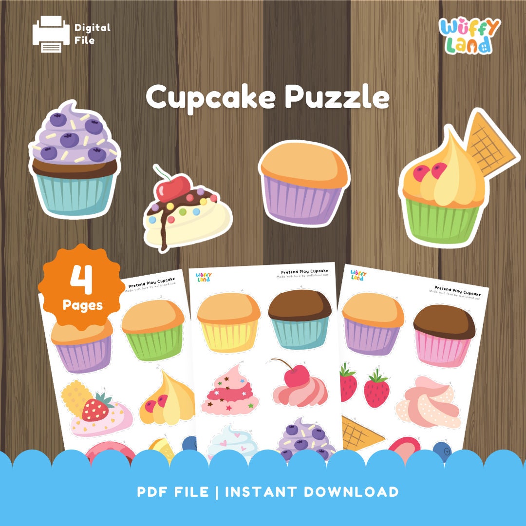 Making Cupcake Activity for Kids, Pretend Play Bake Shop, Pretend Play ...