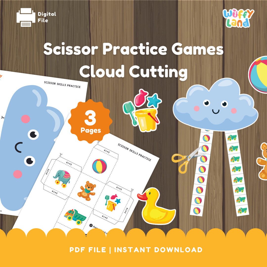 Scissor Skills Games, Homeschool, Preschool, Activity for Kids, Cutting ...