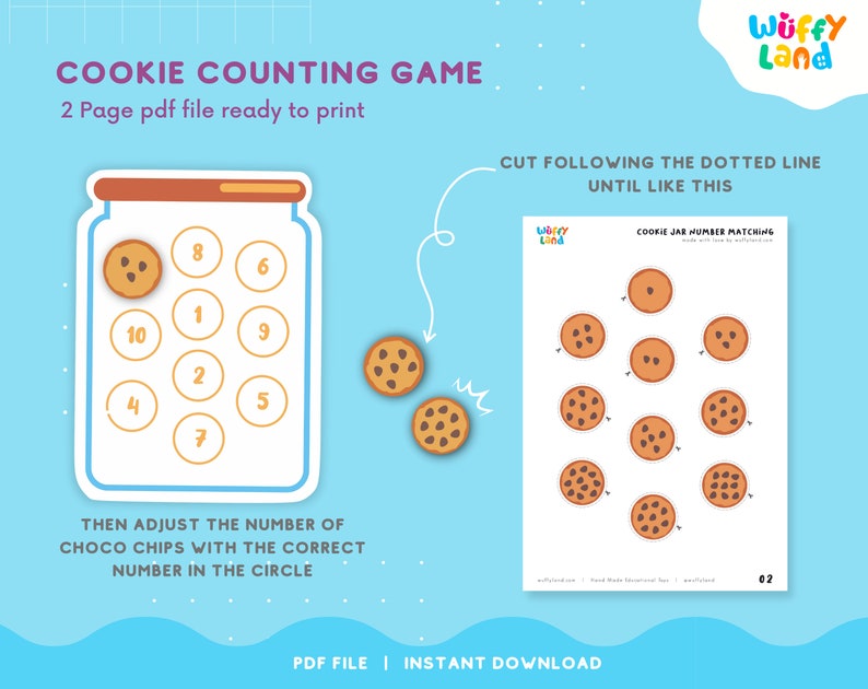 Learn About Number : Cookies Theme Math for Kids Preschool | Etsy