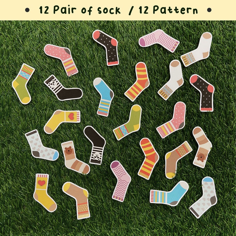 Socks Pattern Matching Game, Montessori Activity (PDF) - Etsy