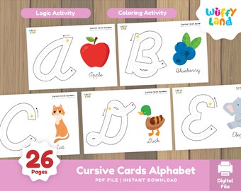 Cursive Formation Cards Cursive Placemats Printable - Etsy