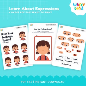 Emotions Activity Printable Worksheet Toddler Preschool Homeschool Pre ...