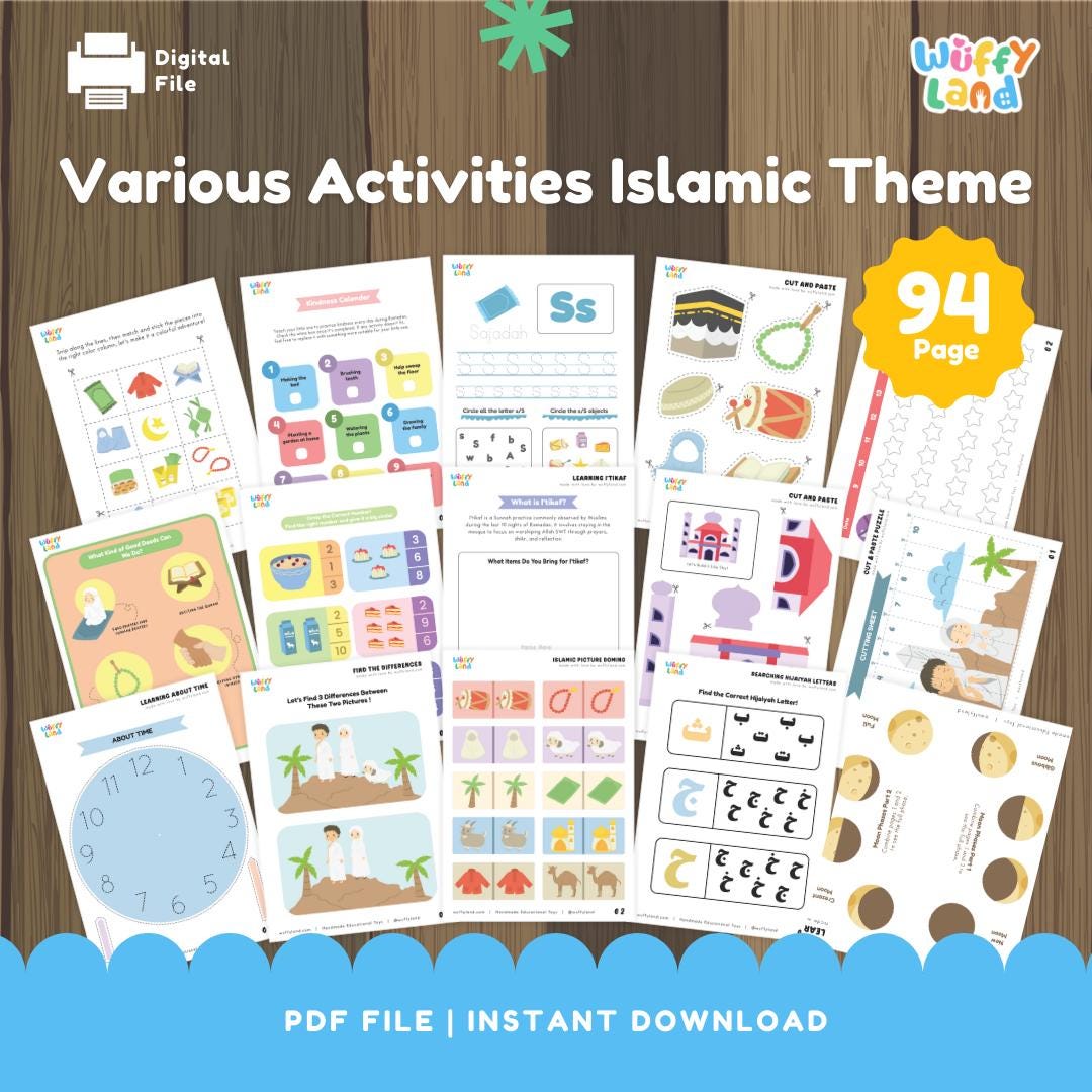 Islamic Theme Activity Pack | 94 Pages Printable Worksheets | Arabic ...
