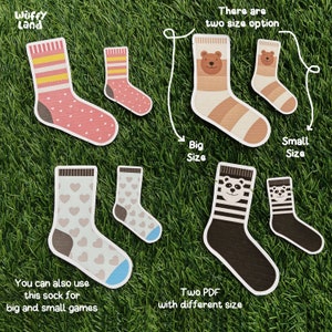 Socks Pattern Matching, Montessori Activity for Kids Toddler, Memory ...