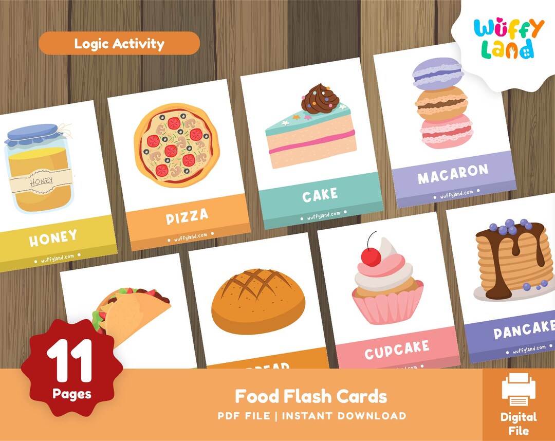 Food Flashcards Printable Food Themed Flashcards Montessori - Etsy