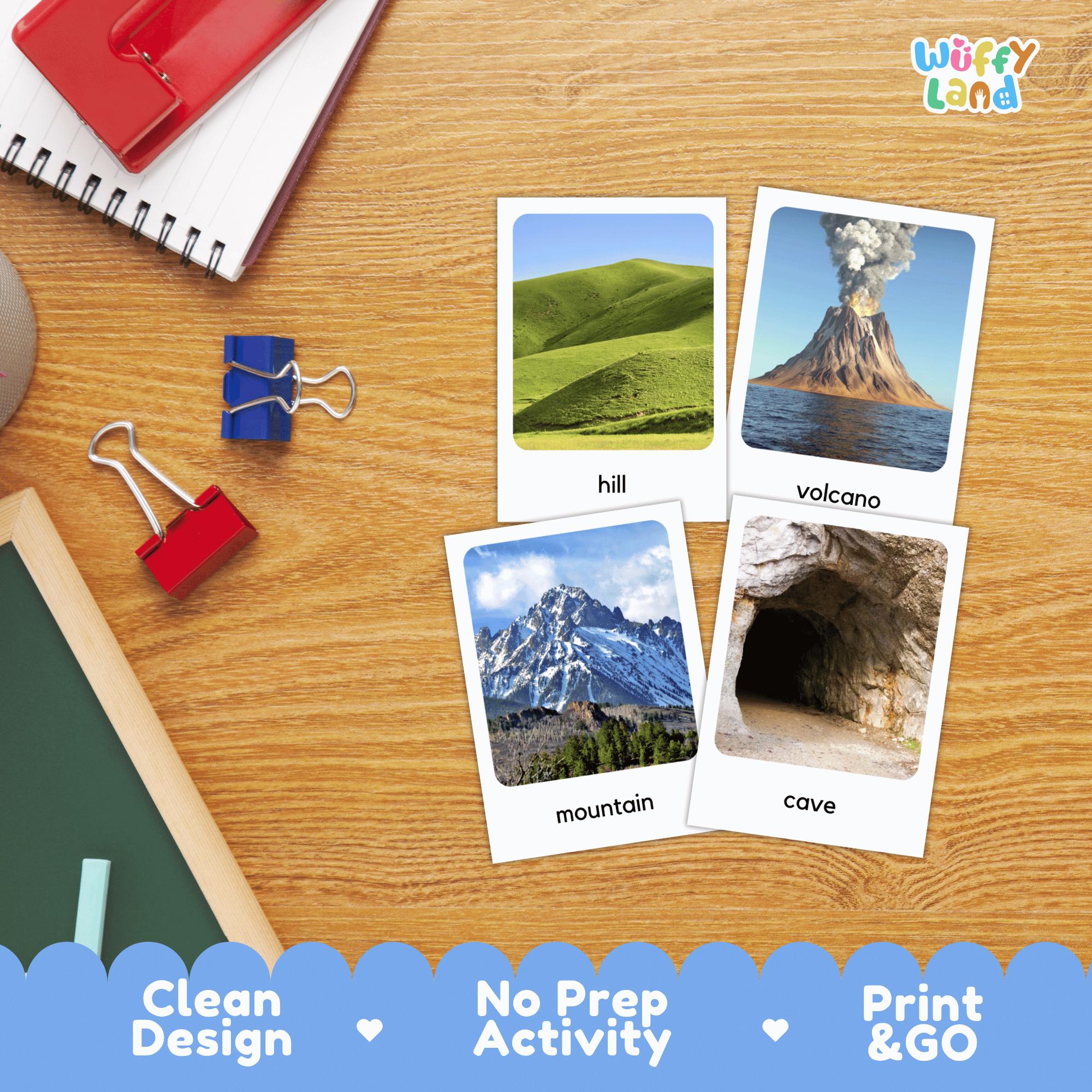 Landforms Flashcards | Geography Vocabulary Realistic Picture Cards for ...