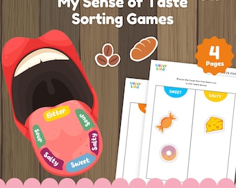 5 Senses of Taste Sorting Activity | Homeschool Printable Worksheet ...