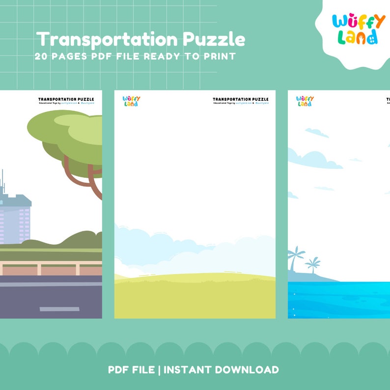 Transportation Puzzle Printable - 20 Pages PDF | Fun Kids Activity ...