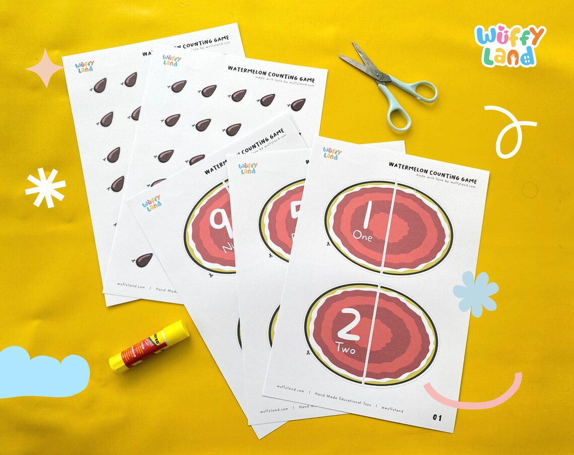Learning Number for Kids With Watermelon Theme, Preschool Printable ...