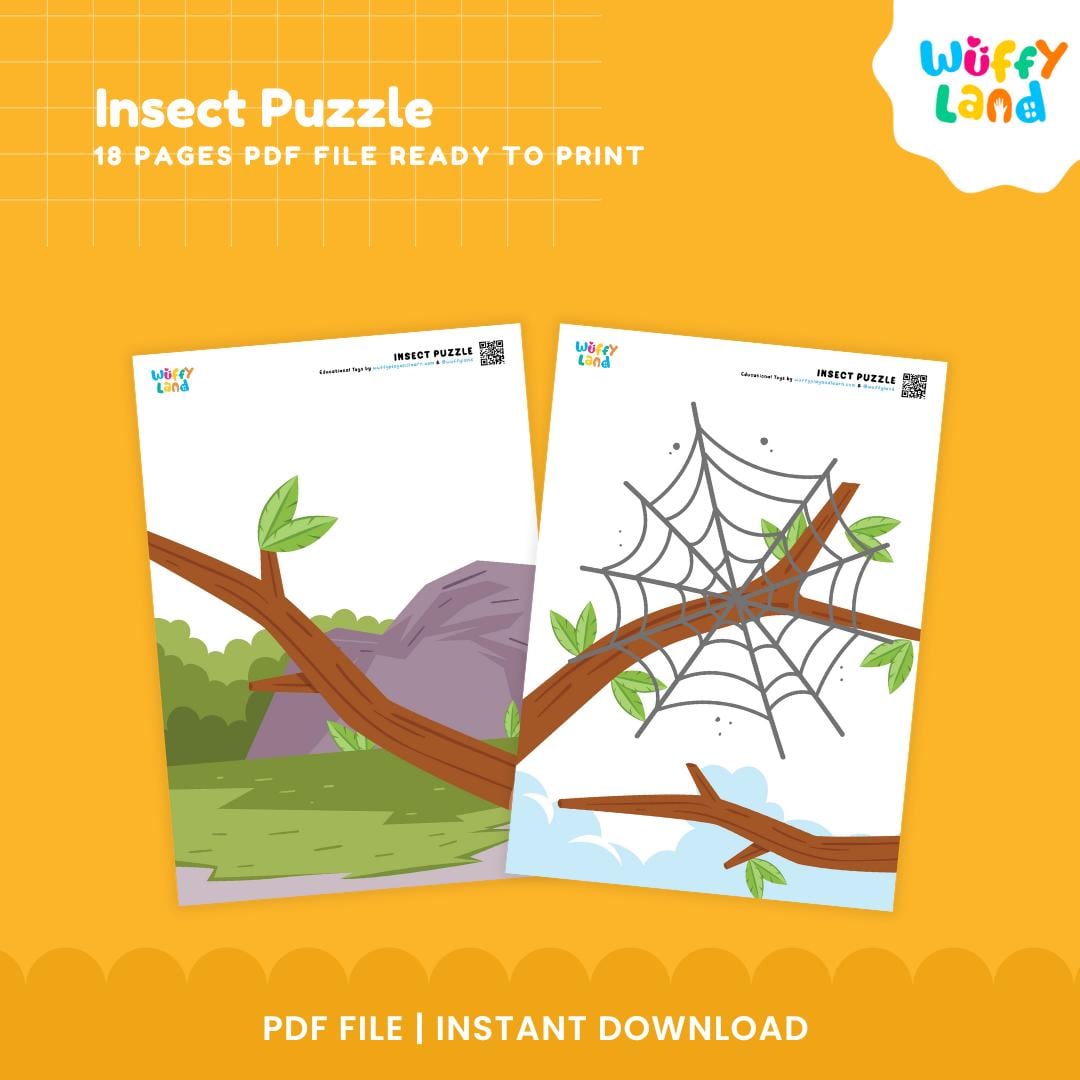 Insect Puzzle Activity Sheets for Kids | 18-page Printable PDF | Fun ...