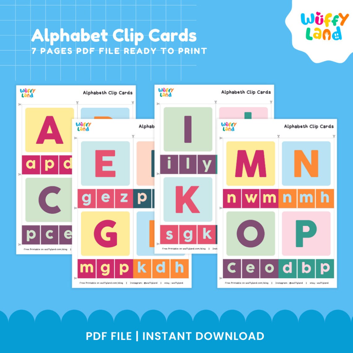 Alphabet Flash Cards Printable for Kids, Alphabet Lower Case and Upper ...