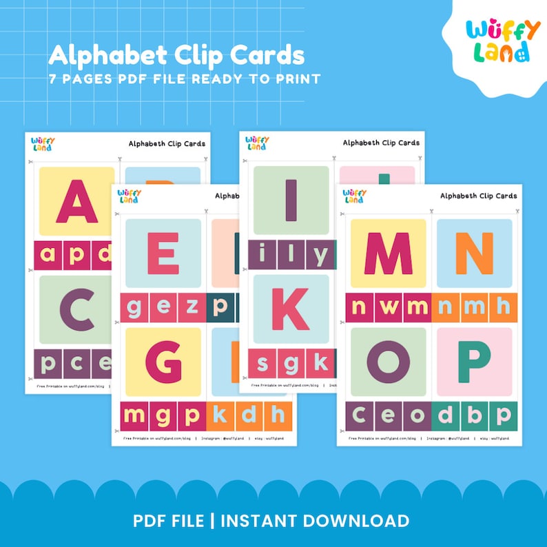 Alphabet Flash Cards Printable for Kids, Alphabet Lower Case and Upper ...