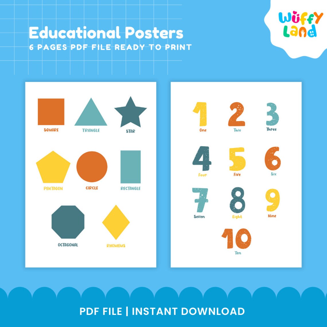 Educational Kids Posters, 6 Homeschool Printable, Montessori Classroom ...