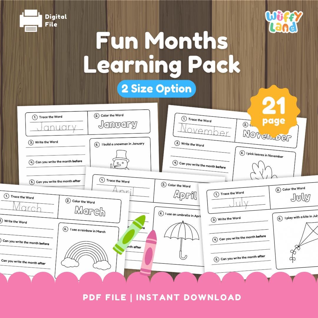 Months of the Year Worksheets - Fun Learning Pack for Preschool ...