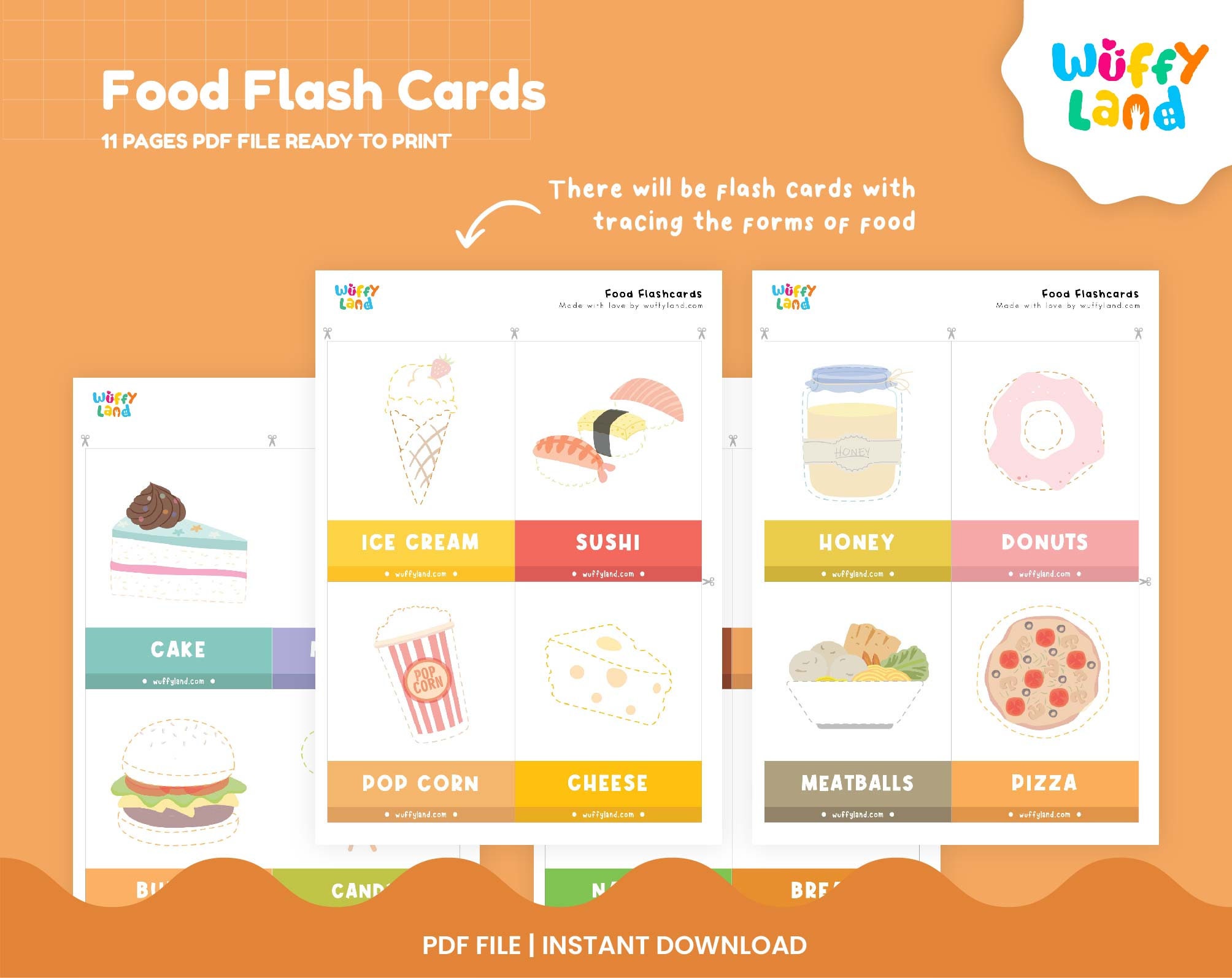 Food Flashcards Printable Food Themed Flashcards Montessori - Etsy