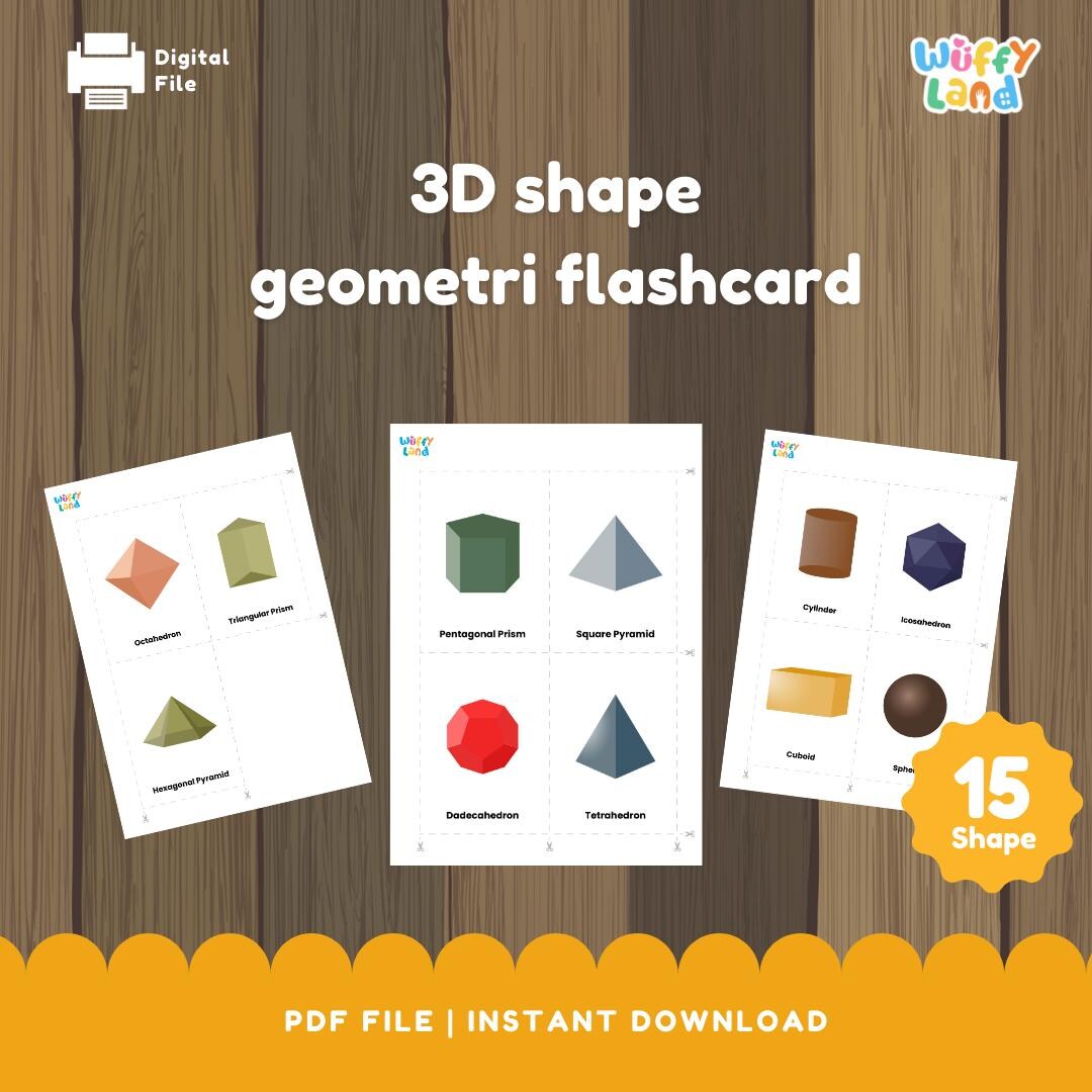3D Shape Geometry Flashcards - Real-life Object Matching - Math Center ...