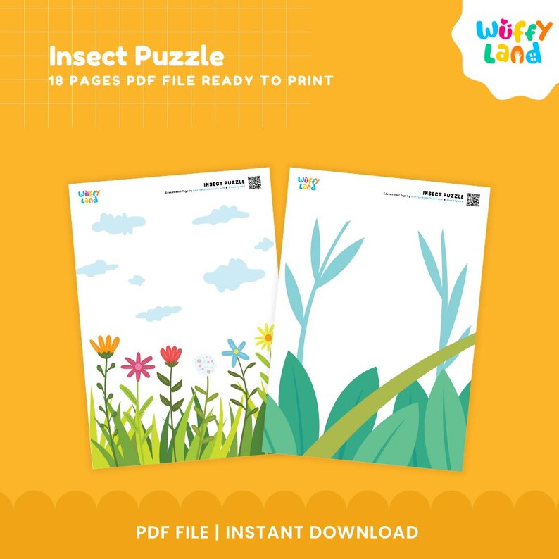 Insect Puzzle Activity Sheets for Kids | 18-page Printable PDF | Fun ...