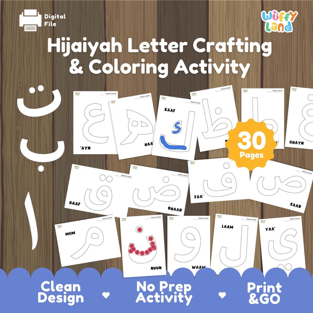 Arabic Alphabet Worksheets for Kids | Hijaiyah Letter Craft & Coloring ...