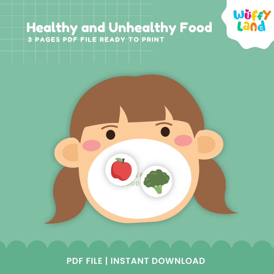 Healthy Vs Unhealthy Food Sorting Printable | Preschool Nutrition ...
