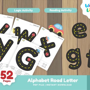 Alphabet Road Tracing Lowercase Uppercase Playmat Letters - Etsy