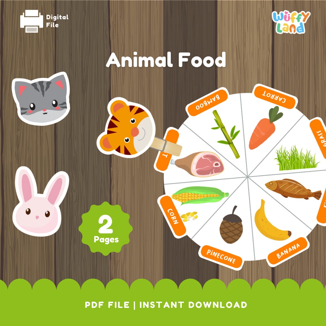 Animal Food Sorting Printable, Toddler Learning Activity, Pre-k ...