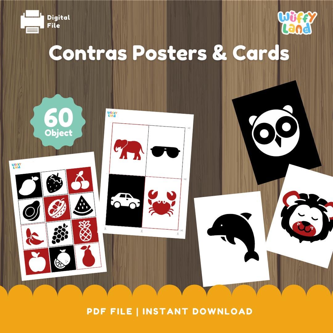 Contrast Posters & Cards for Babies - High Contrast Visual Stimulation ...