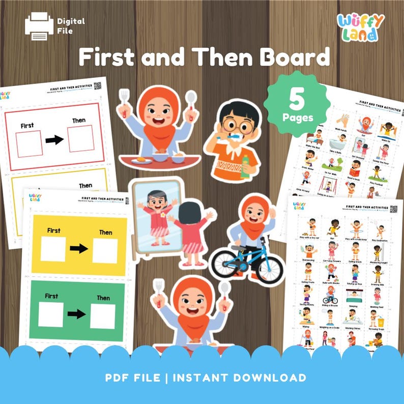 First and Then Board Printable - Visual Schedule for Kids - Daily ...