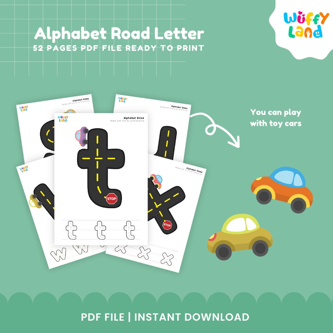 Alphabet Road Tracing, Minúsculas, Mayúsculas, Tapete de juego ...