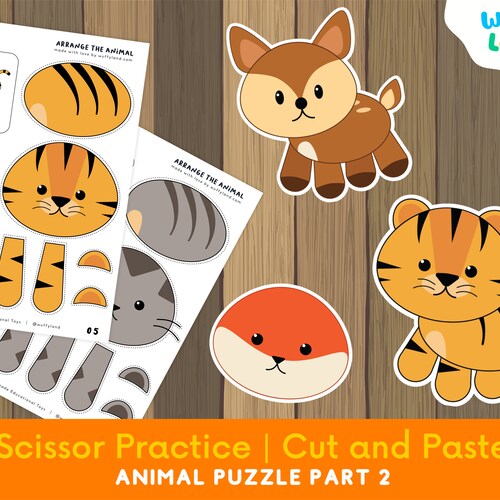 Cut and Paste Activities Arrange Animal Body Cut and Glue - Etsy