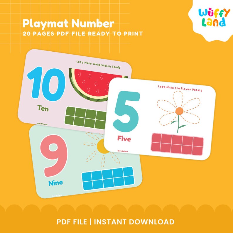 Number Play Dough Mats 1-10: Preschool Learning (PDF) - Etsy