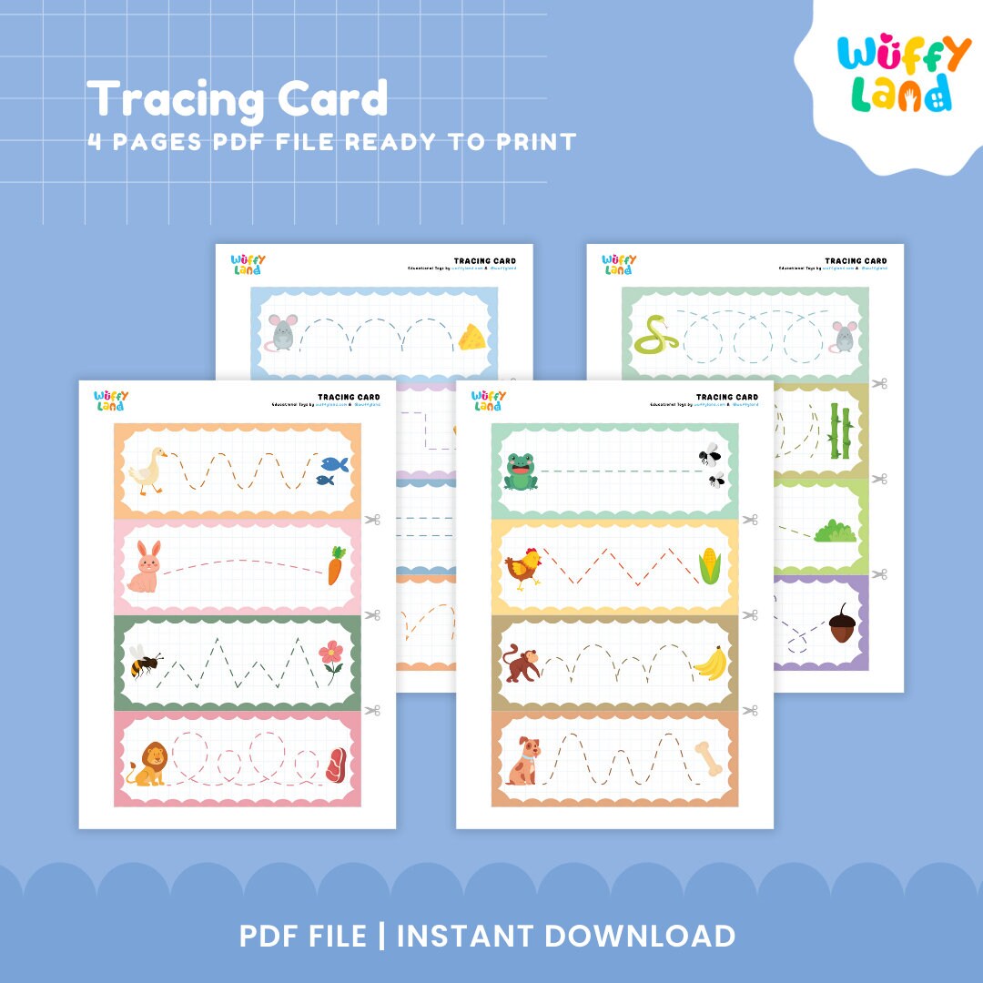 Tracing Card, Tracing Line Game, Flashcard Activity, Prek, Toddlers ...