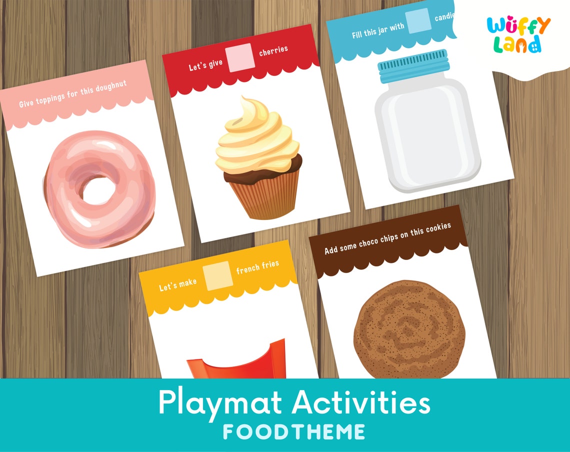 FOOD Playdough Mat Printable Play Dough Activity Mats | Etsy