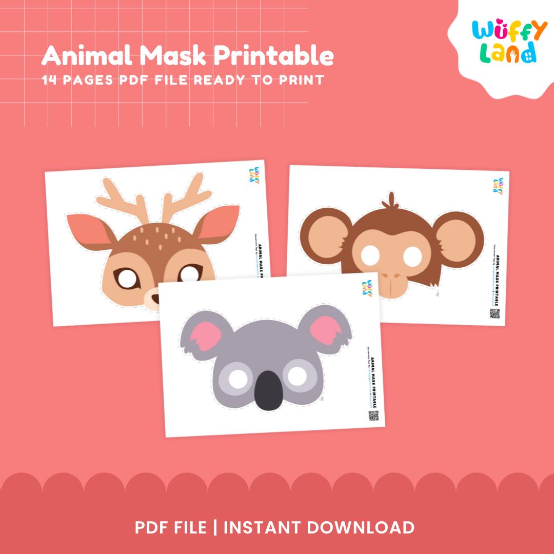 Printable Animal Masks for Kids DIY Animal Party Masks Fun Animal Face ...