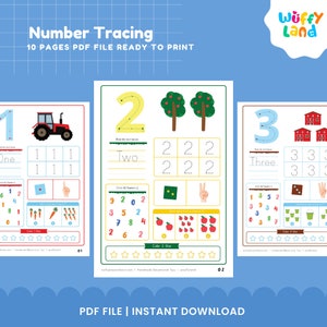 Counting and Writing 1-10, Handwriting Practice PDF, Number Tracing ...