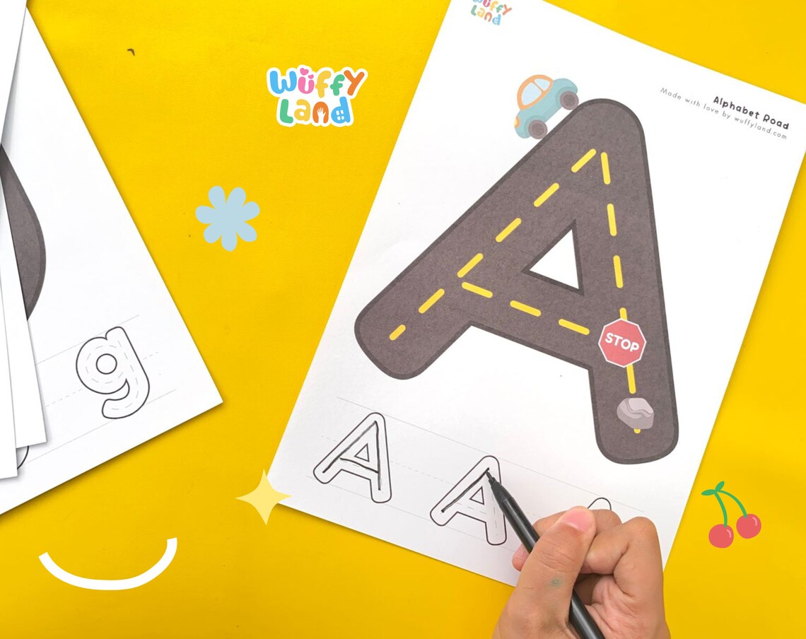 Alphabet Road Tracing Lowercase Uppercase Playmat Letters - Etsy