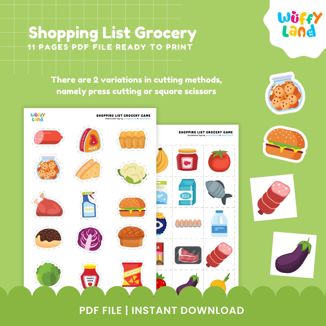 Shopping List Grocery Game, Pretend Play, Supermarket Dramatic Play ...